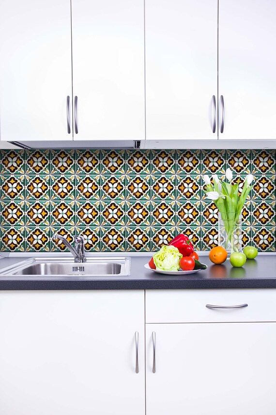 Vintage Retro Set of 24 Tiles Decals Tiles Stickers Tiles for | Etsy