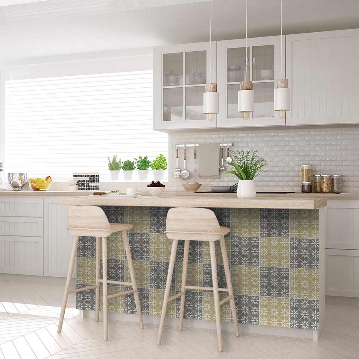 Buff Color New Collection Kitchen 2025 Peel and Stick Vinyl Tile ...