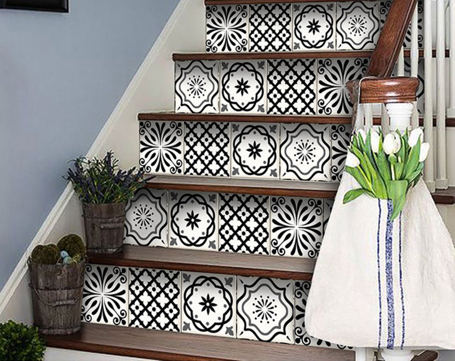 Stairs Risers Ideas 24 Tiles Decals Tiles Stickers Mixed Tiles - Etsy