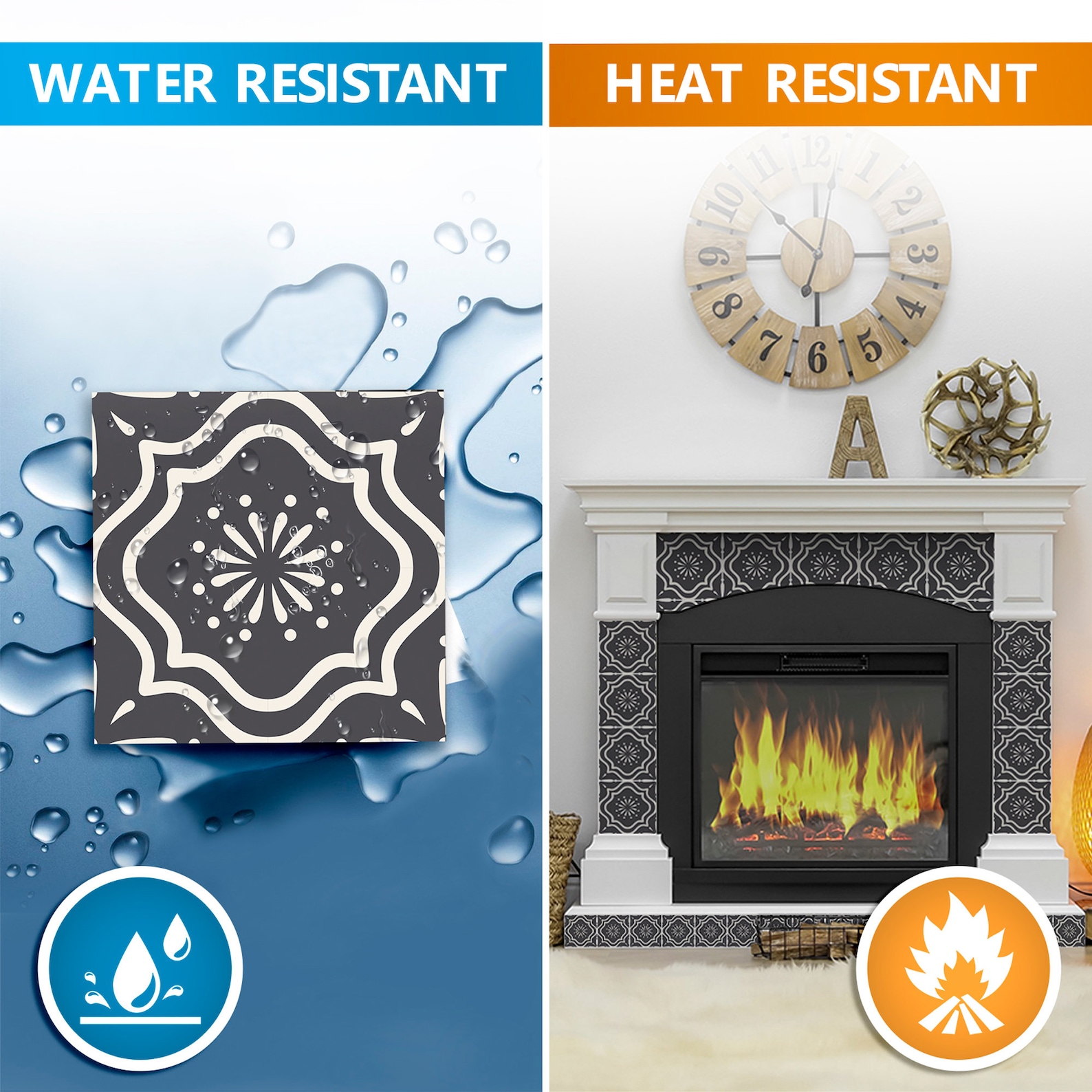 Tile Stickers for Fireplace Peel and Stick Tile Stickers B22 - Etsy