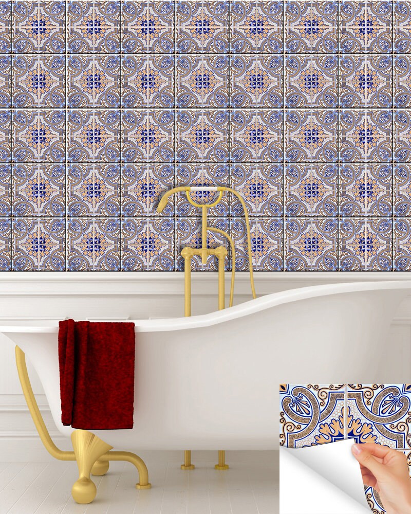 Bathtub Decals Peel and Stick Backsplas Stickers 24 Tiles | Etsy