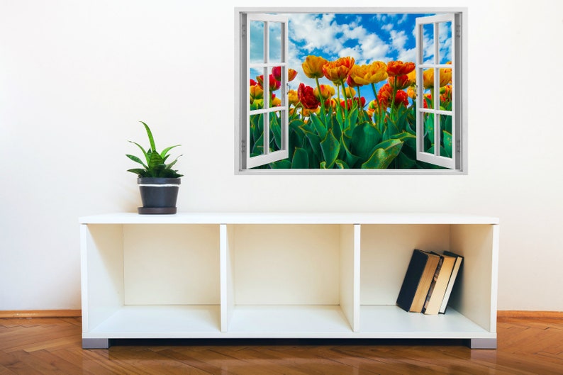 3D Window Flowers Decal Window Frame 3D Wall Decor Flower - Etsy
