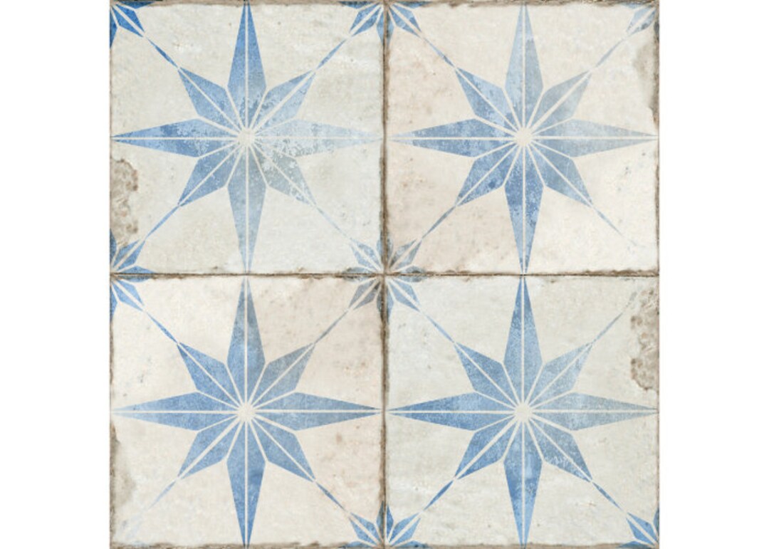 Fade Blue Vintage Touch Set of 24 Tiles Decals Adhesivo De Azulejo ...