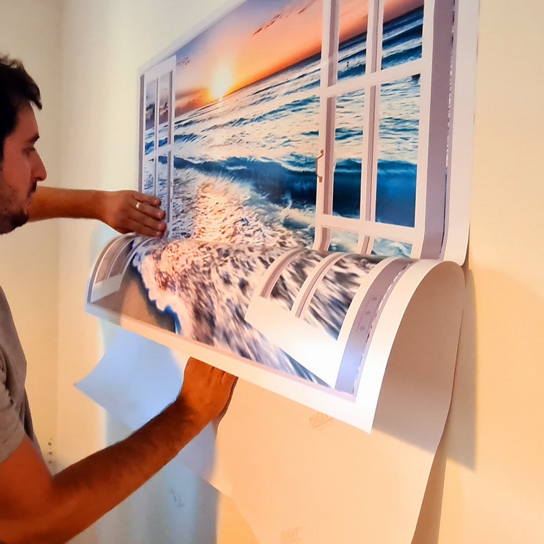 Sunset Beach Sea Wall Decal Ocean Murals Wall Decor Vinyl - Etsy