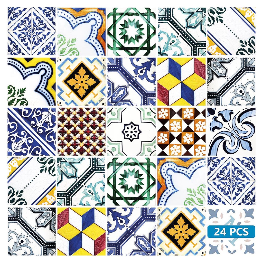Spanish Set of 16X 2 (32 PCS) Tiles Decals Tiles Stickers Tiles for ...