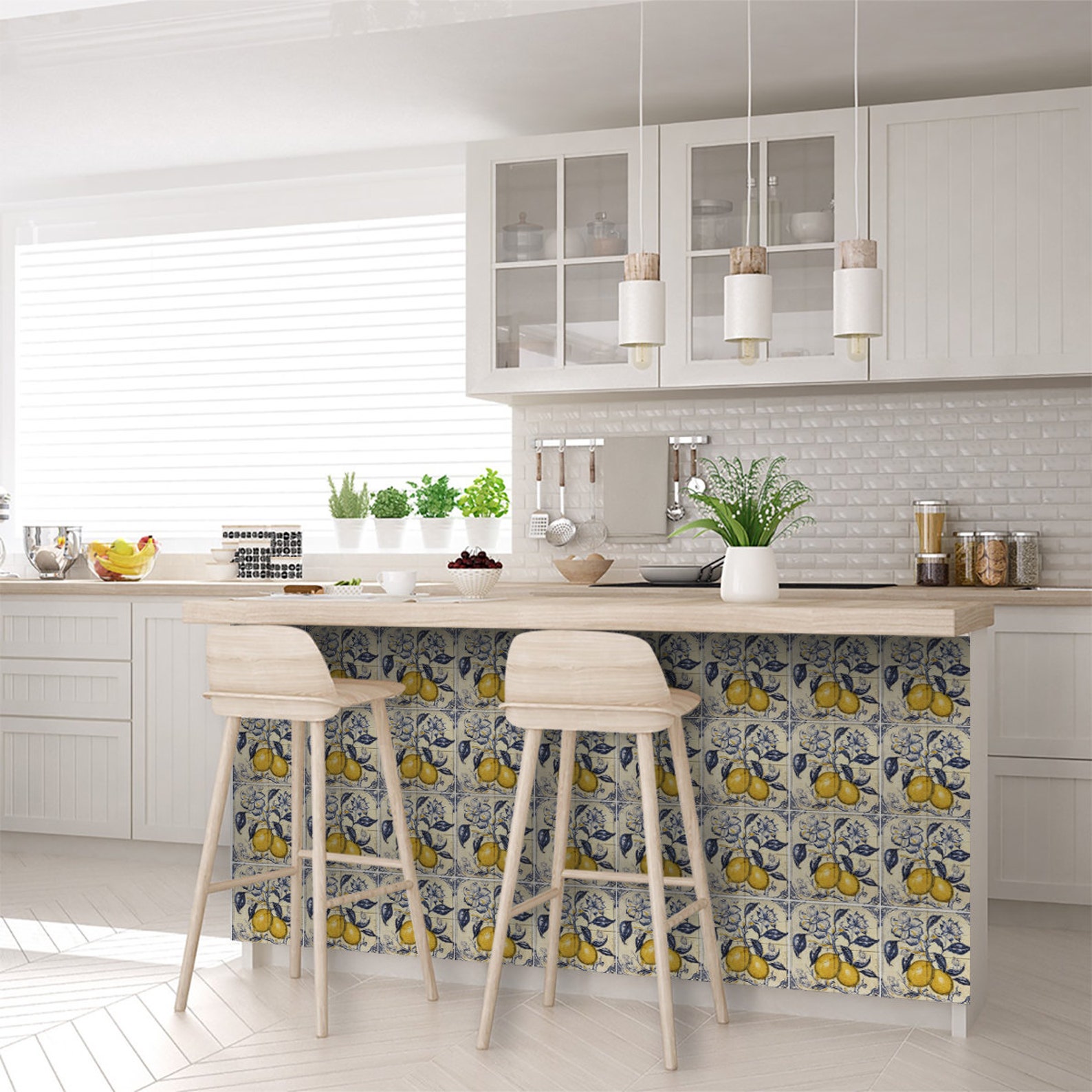 Mi Alma Lemon Peel and Stick Tile Lemon Wall Decor Peel and Stick Lemon ...