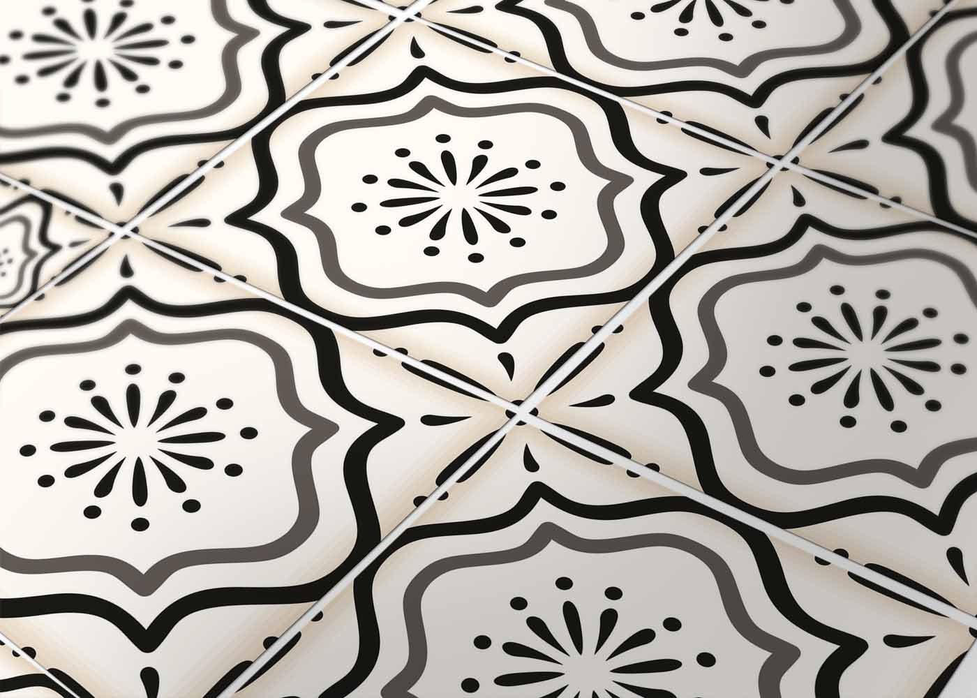 Carrelage Stickers Black & White Tile Decal 24/48 Pcs Tile Tile Also ...