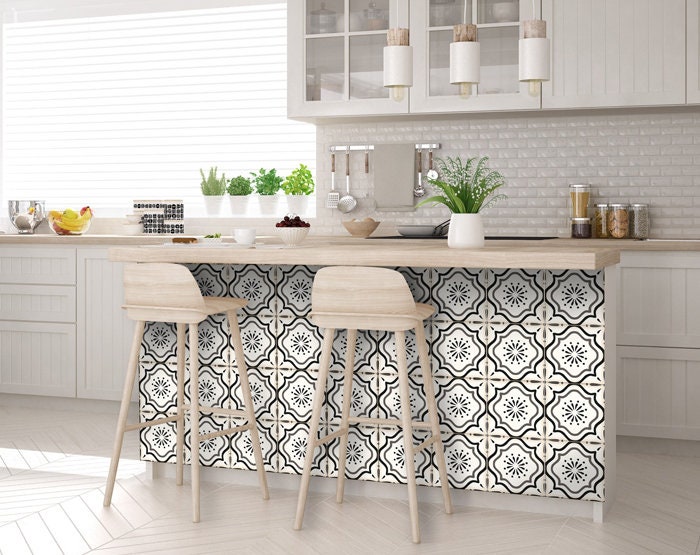 24 Vintage Traditional Tiles Decals White Stickers Stairs Decals Tiles ...