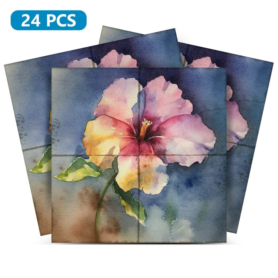 Peel and Stick Flower Tile Flower Tile Backsplash R96 - Etsy