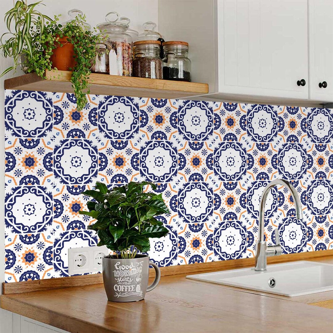 New! Greece Blue Tile Design Carrelage Stickers Tile Decal 24/48 Pcs ...