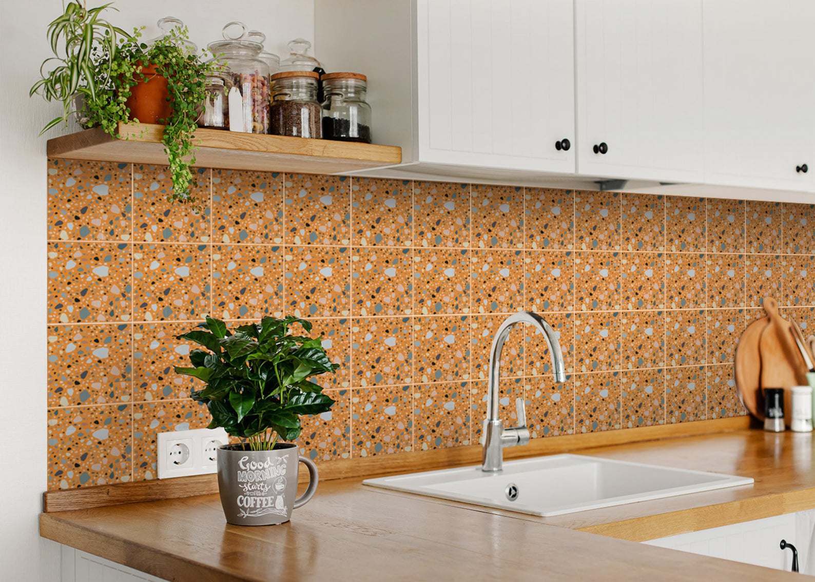 Terrazzo Peel and Stick Backsplash Tile Stickers 24 Tiles - Etsy