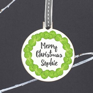 Personalised Brussels Sprout Wreath Christmas Bauble - Brussel Sprout ...
