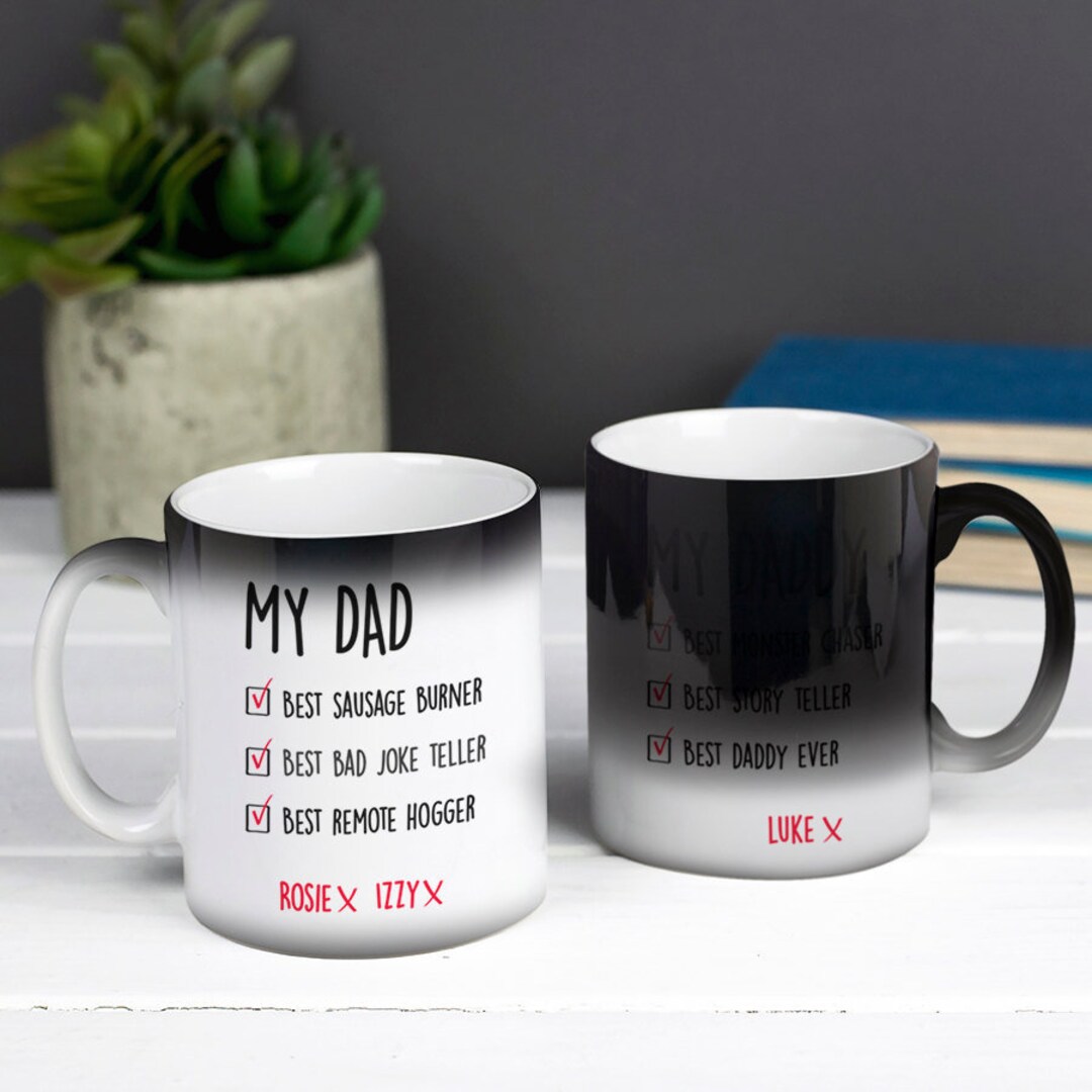 Personalised Colour Changing Mug for Dad, Custom Dad Cup, Funny Gift ...