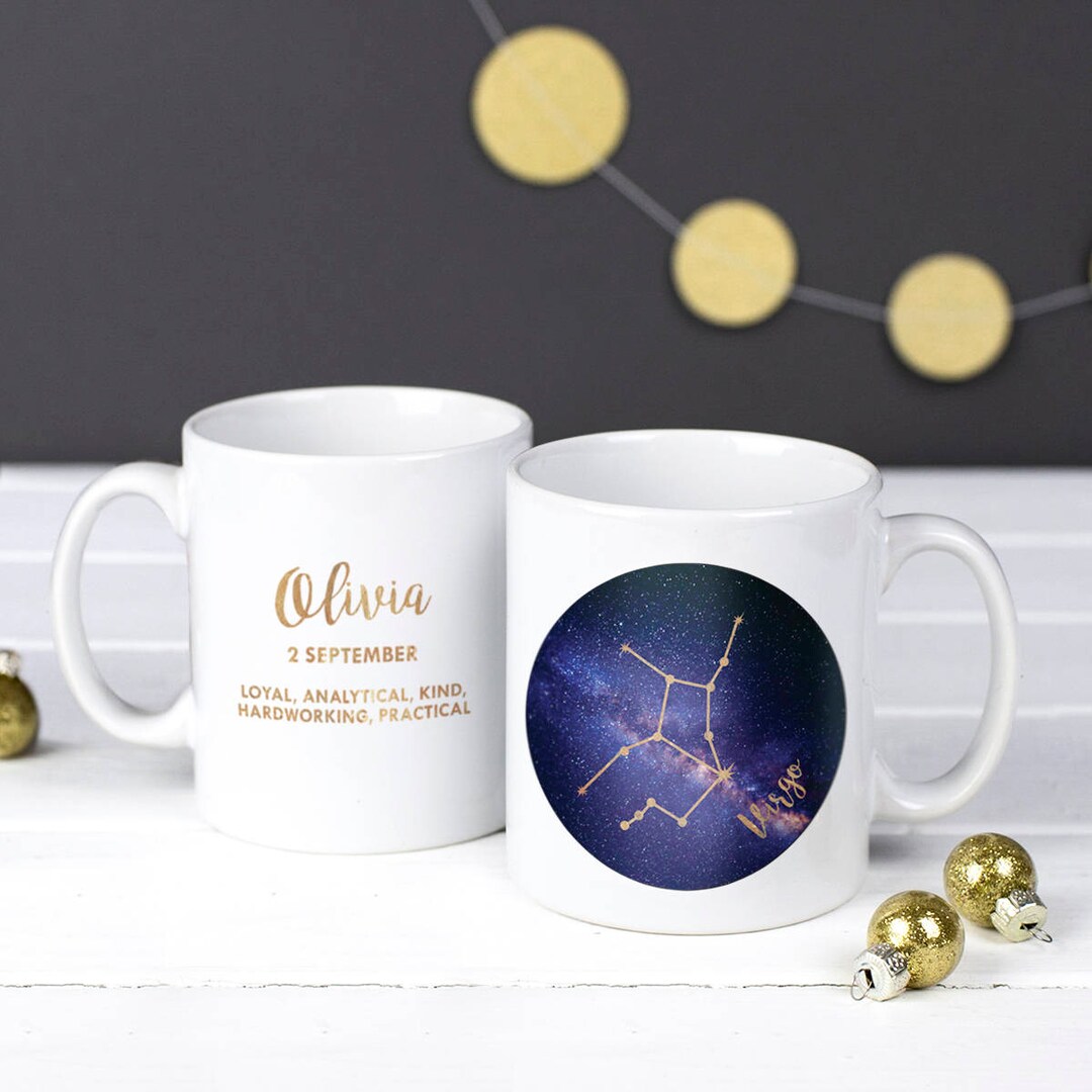 Zodiac Mug - Personalised Star Sign Constellation Mug - Gift for Zodiac ...