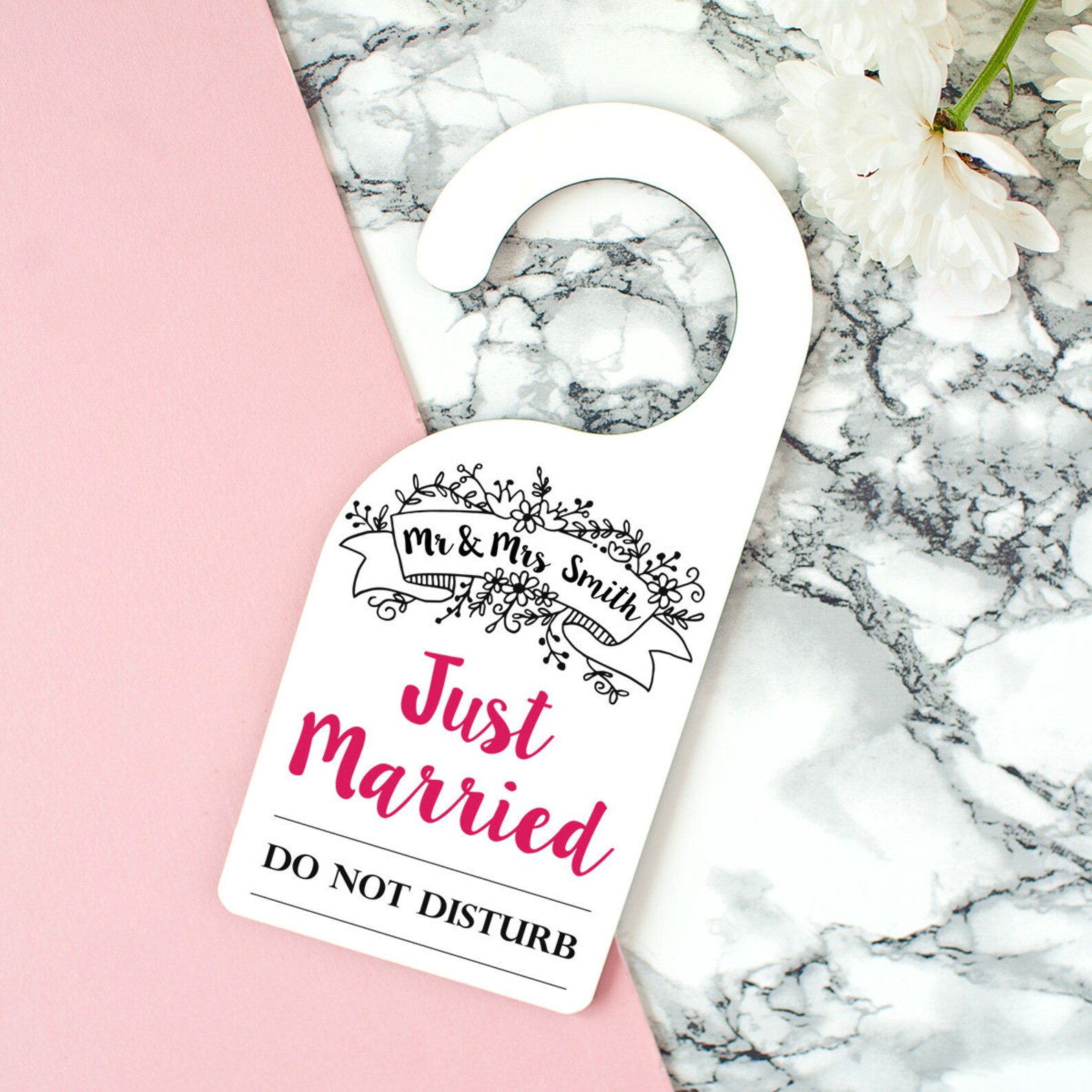Just Married Door Sign Personalised Newlyweds Door Hanger - Etsy