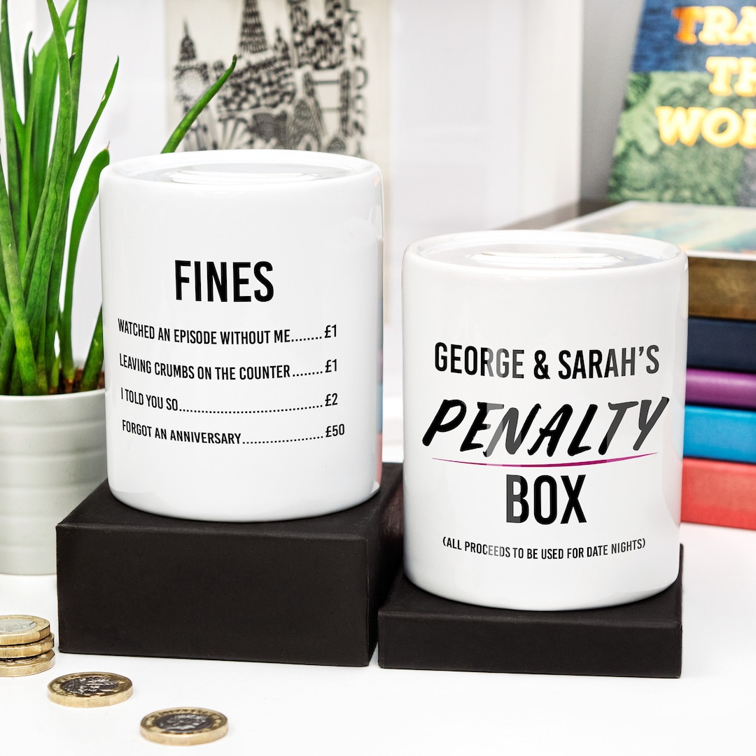 Funny Penalty Money Box, Personalised Savings Jar for Couples, Gift for ...