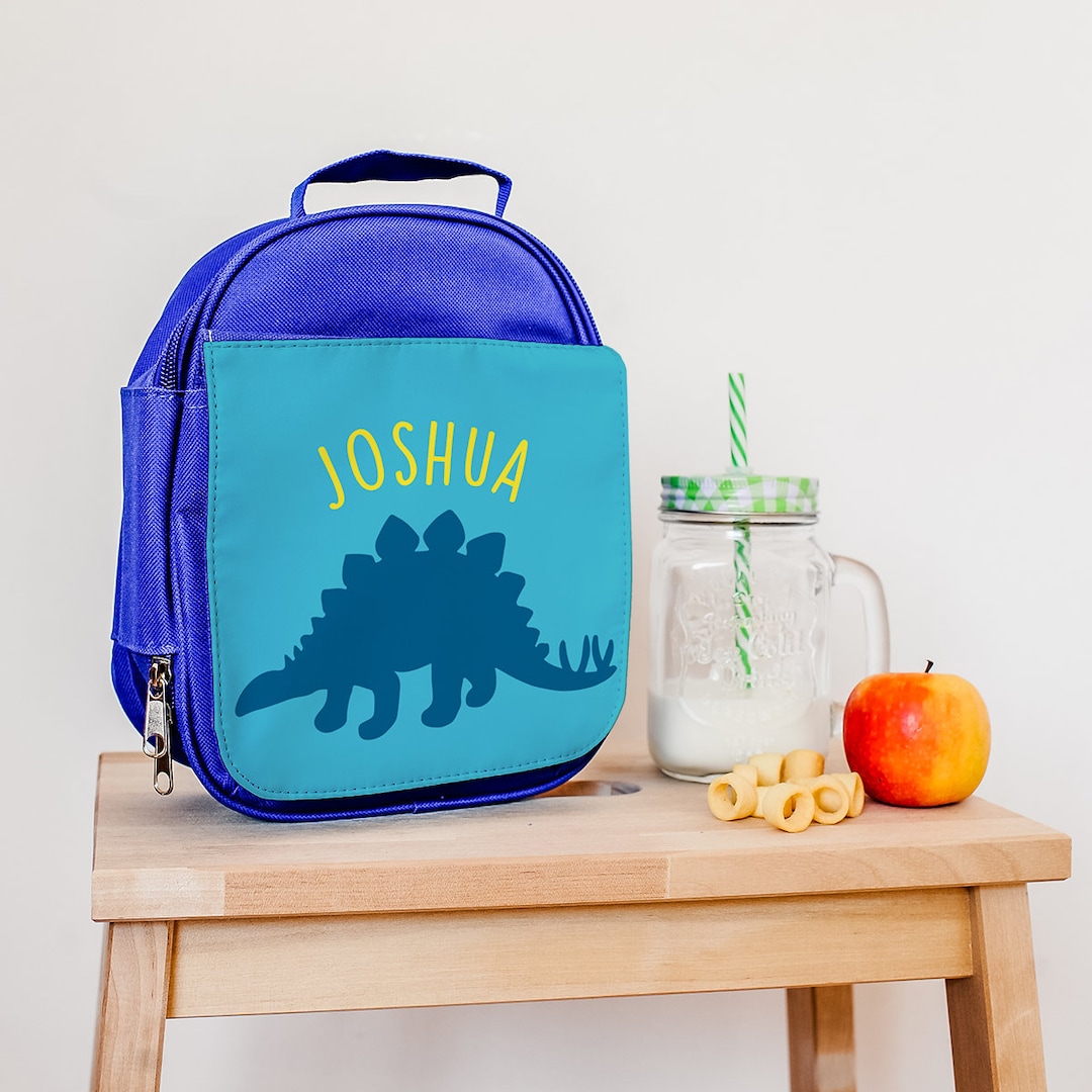 Personalised Dinosaur Lunch Bag, Name Lunch Box for Kids Nursery ...