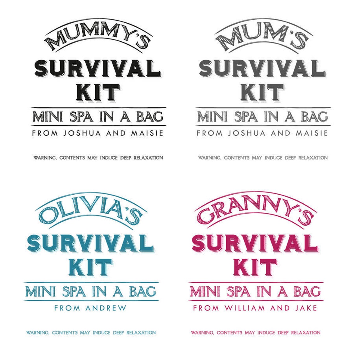 Mum's Survival Kit Gift Set Personalised Self Care Kit | Etsy