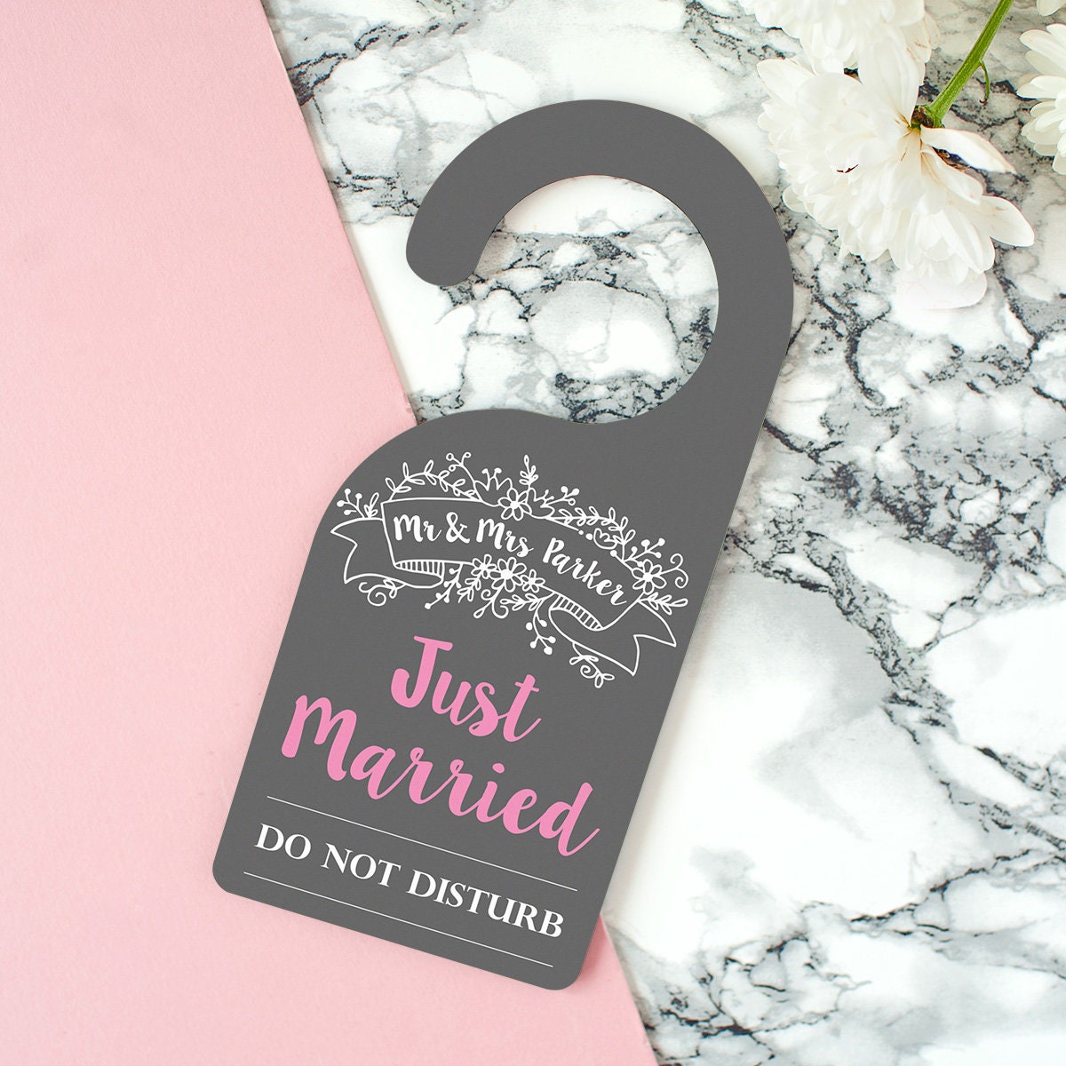 Just Married Door Sign Personalised Newlyweds Door Hanger | Etsy