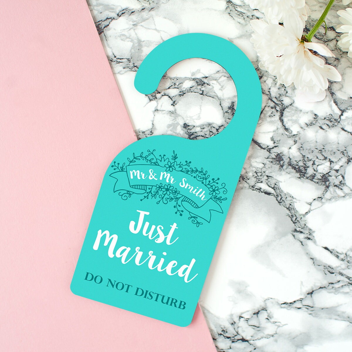 Just Married Door Sign Personalised Newlyweds Door Hanger | Etsy