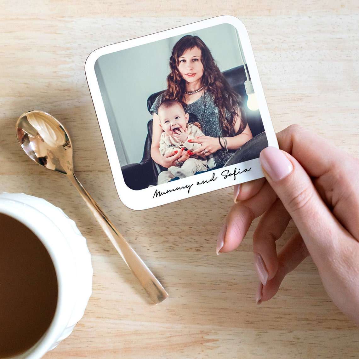 Custom Coaster Personalised With Photo and Text Keepsake - Etsy