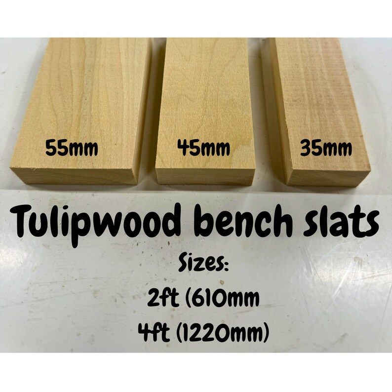 Tulipwood Poplar Hardwood Replacement Bench Slats, Thresholds. - Etsy