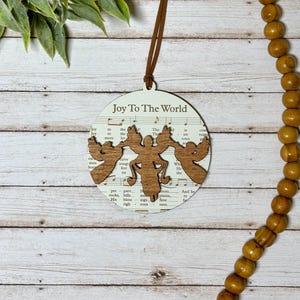 Joy to the World Ornament • Wood Christmas Ornament • Nativity Scene ...