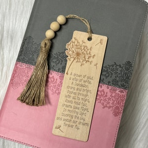 Dandelion Bookmark, Inspirational Bookmarks, Wood Bookmark, Military ...