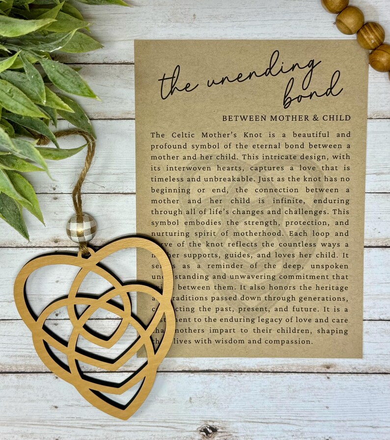 Celtic Heart Mother & Child Ornament, Story Card Keepsake, Irish Gift ...