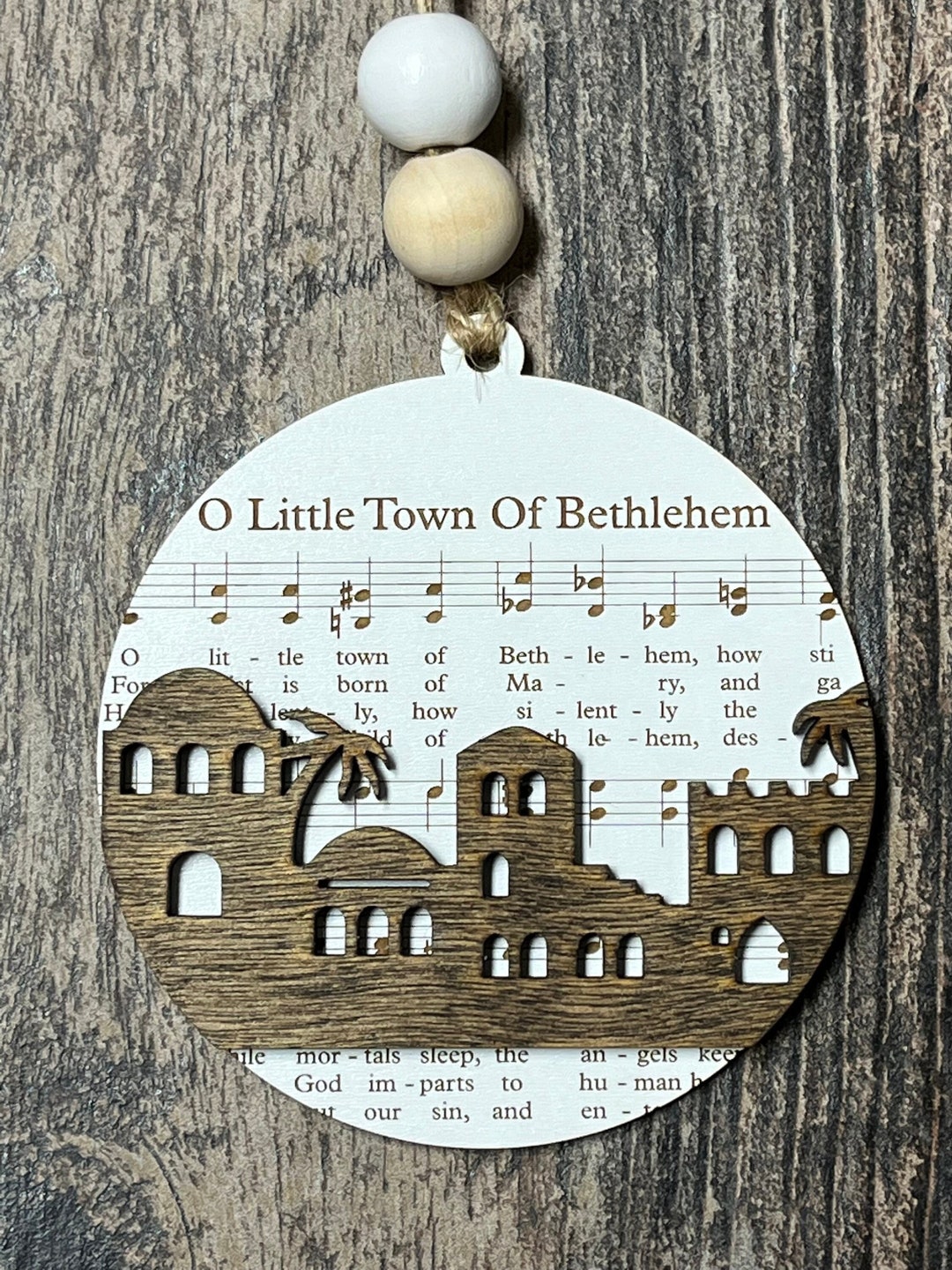 O Little Town of Bethlehem Ornament Wood Christmas Ornament Nativity ...
