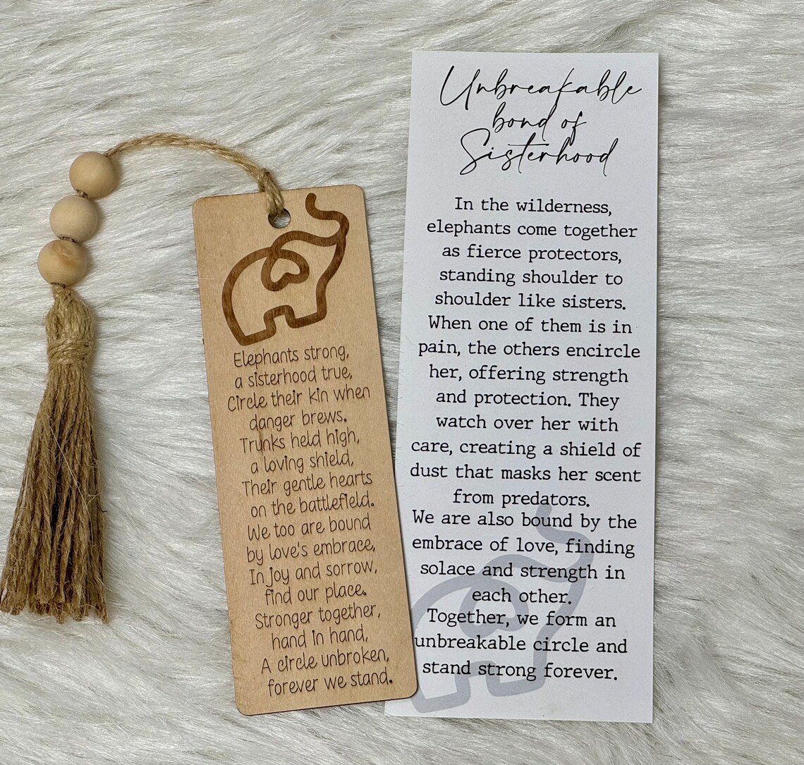 Cute Sisterhood Elephant Bookmark, Friendship Elephant Gift for Her ...