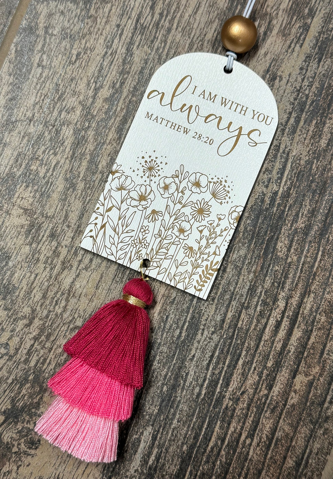I Am With You Always Car Charm, Rear View Mirror Charm, Car Accessories ...