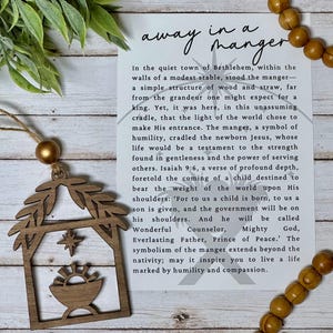 Manger Scene Christmas Ornament, Nativity Scene, Holiday Decor, 2024 ...