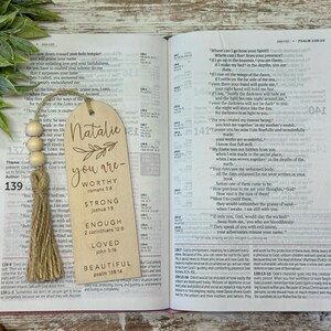 Personalized Bible Baptism Bookmarks, First Communion Confirmation ...