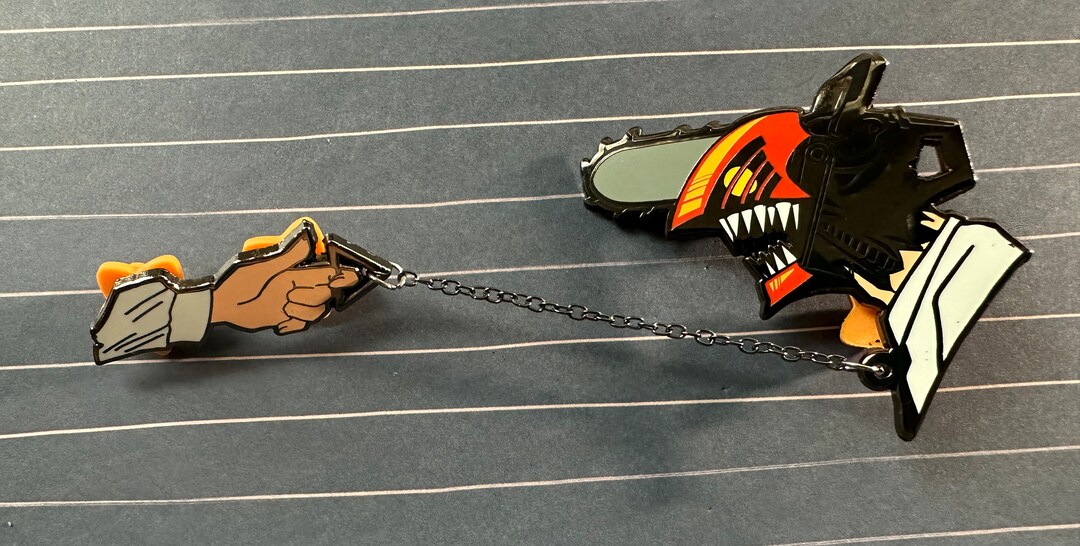 Revving the Chainsaw, Chainsaw Man Enamel Pin - Etsy UK