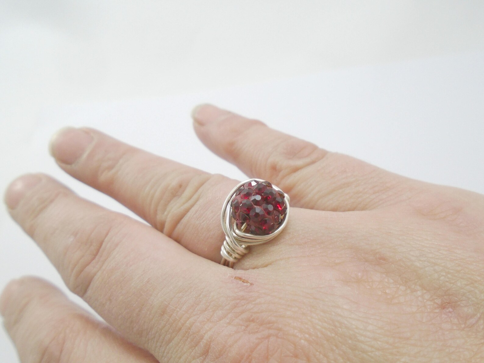 Red Crystal Ring Crystal Ring Red Ring Bling Ring Red - Etsy
