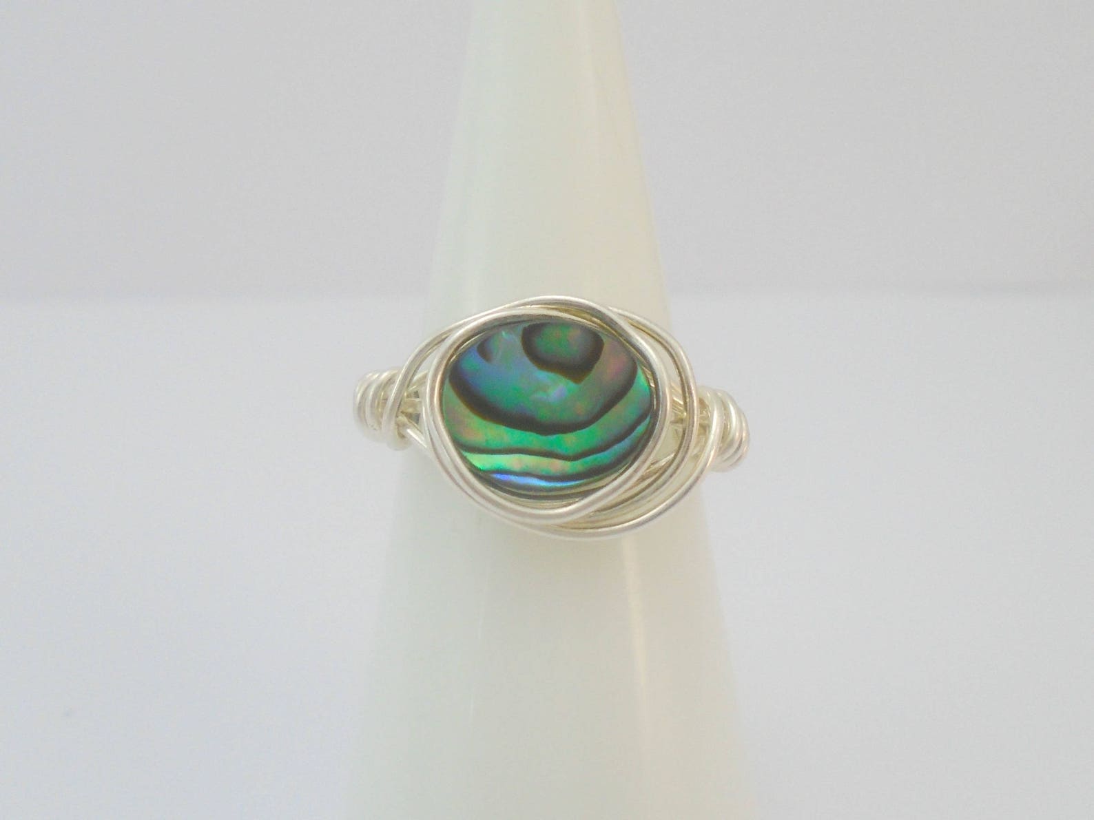 Abalone Shell Ring Abalone Ring Abalone Wire Wrapped Ring | Etsy
