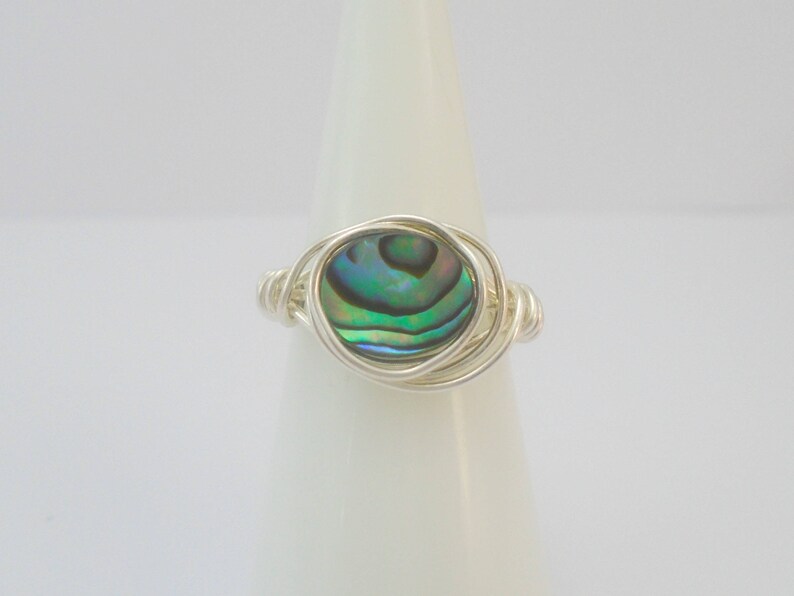 Abalone Shell Ring Abalone Ring Abalone Wire Wrapped Ring | Etsy