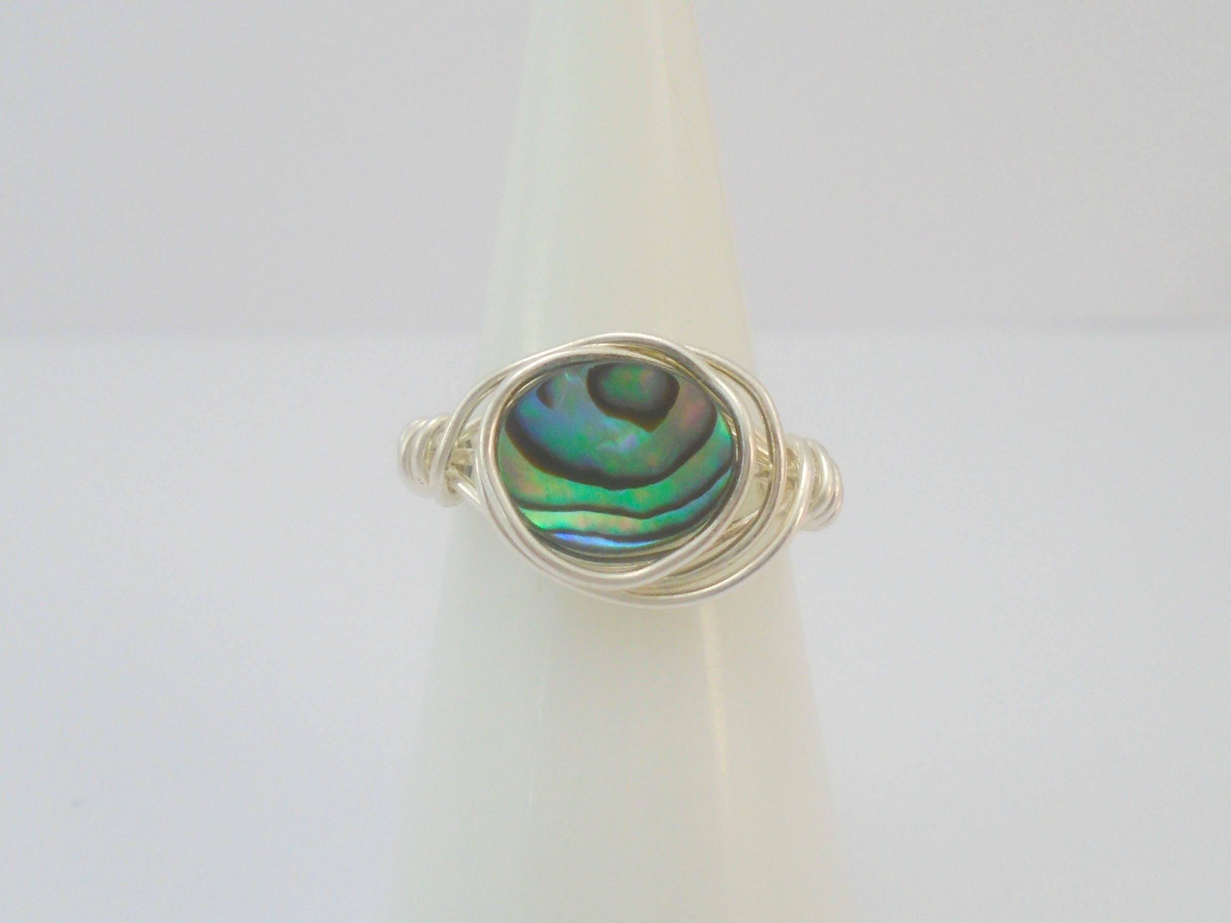 Abalone Shell Ring Abalone Ring Abalone Wire Wrapped Ring | Etsy
