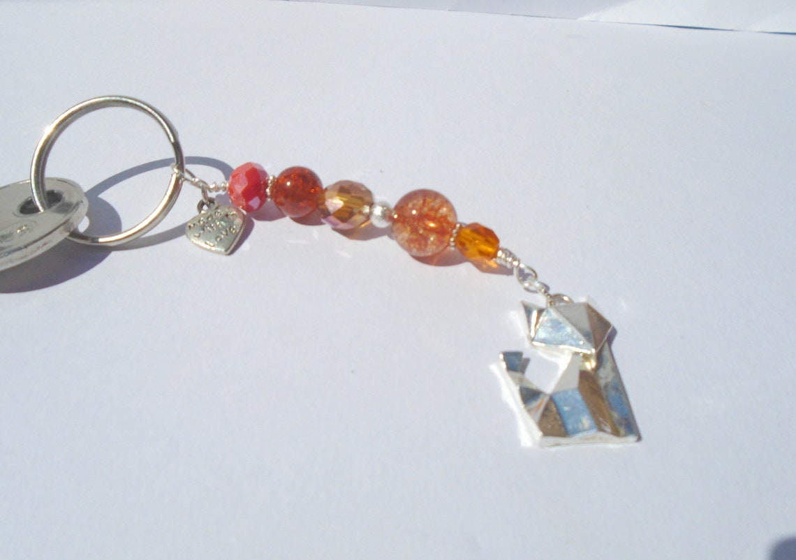 Fox Key Ring Charm Key Chain Beaded Keyring Fox Keychain - Etsy