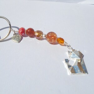 Fox Key Ring, Charm Key Chain, Beaded Keyring, Fox Keychain, Beaded Key ...