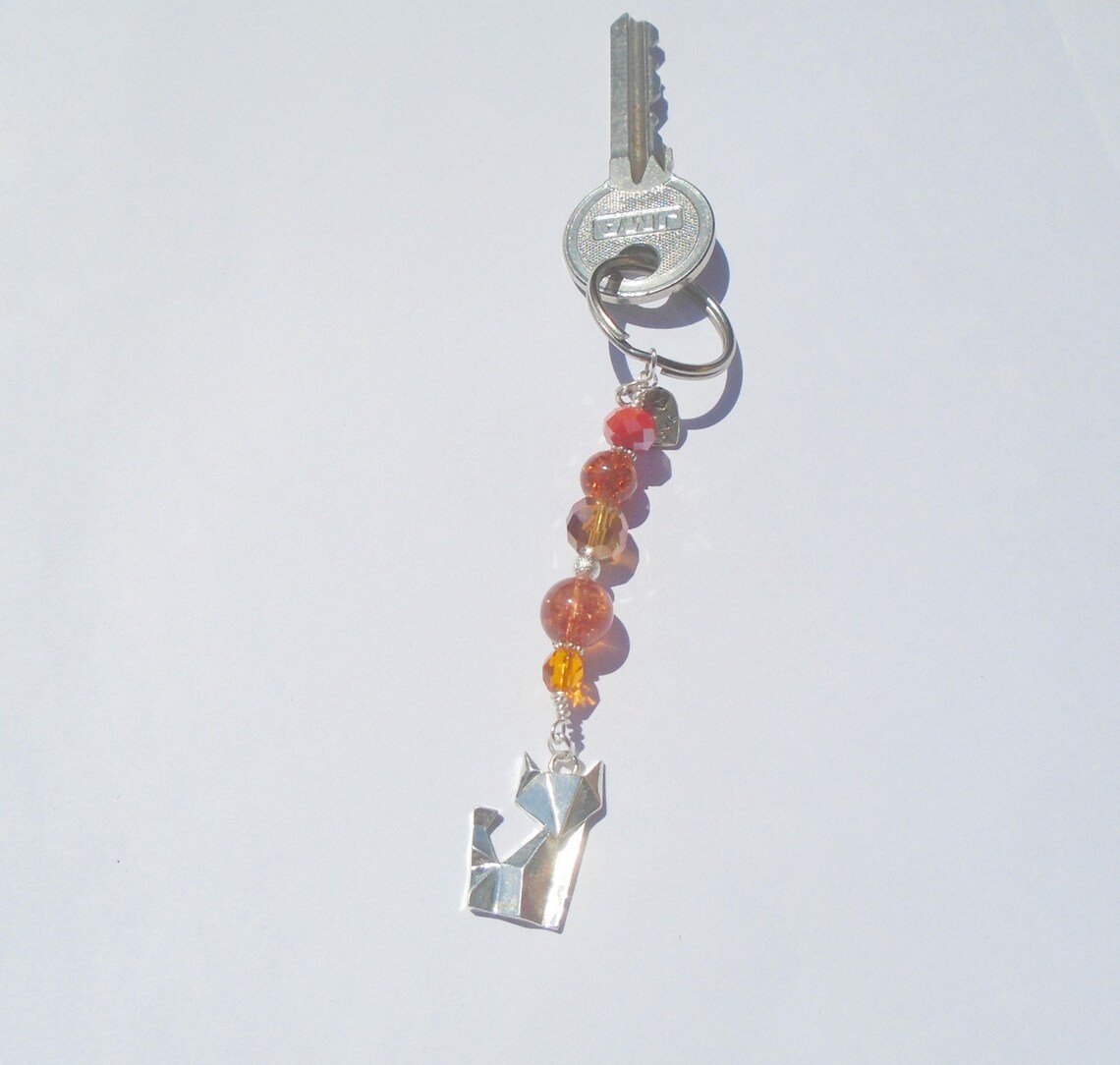 Fox Key Ring Charm Key Chain Beaded Keyring Fox Keychain - Etsy