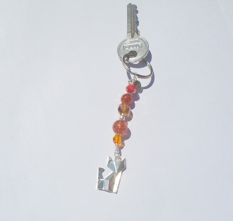 Fox Key Ring Charm Key Chain Beaded Keyring Fox Keychain - Etsy