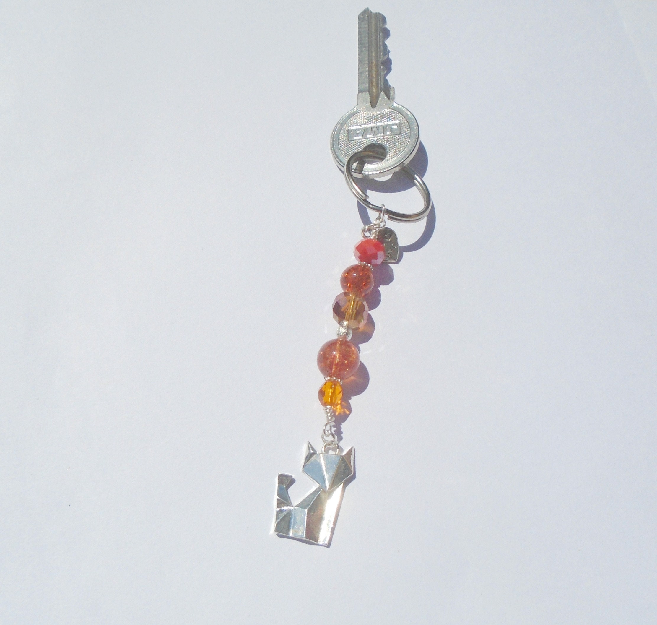 Fox Key Ring Charm Key Chain Beaded Keyring Fox Keychain - Etsy