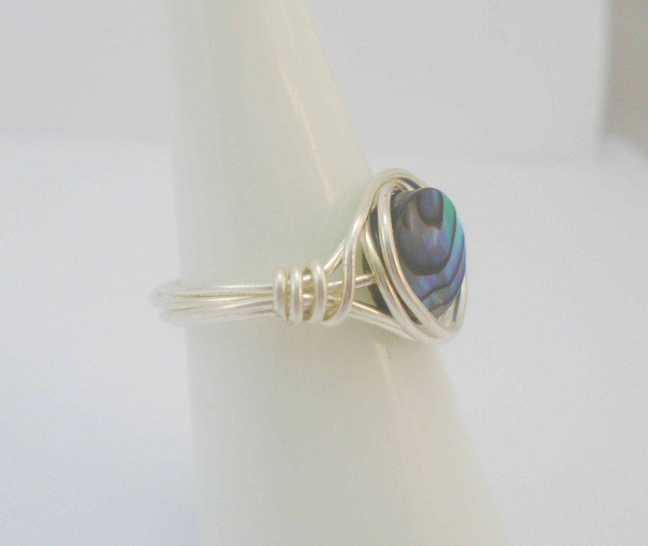 Abalone Shell Ring Abalone Ring Abalone Wire Wrapped Ring | Etsy