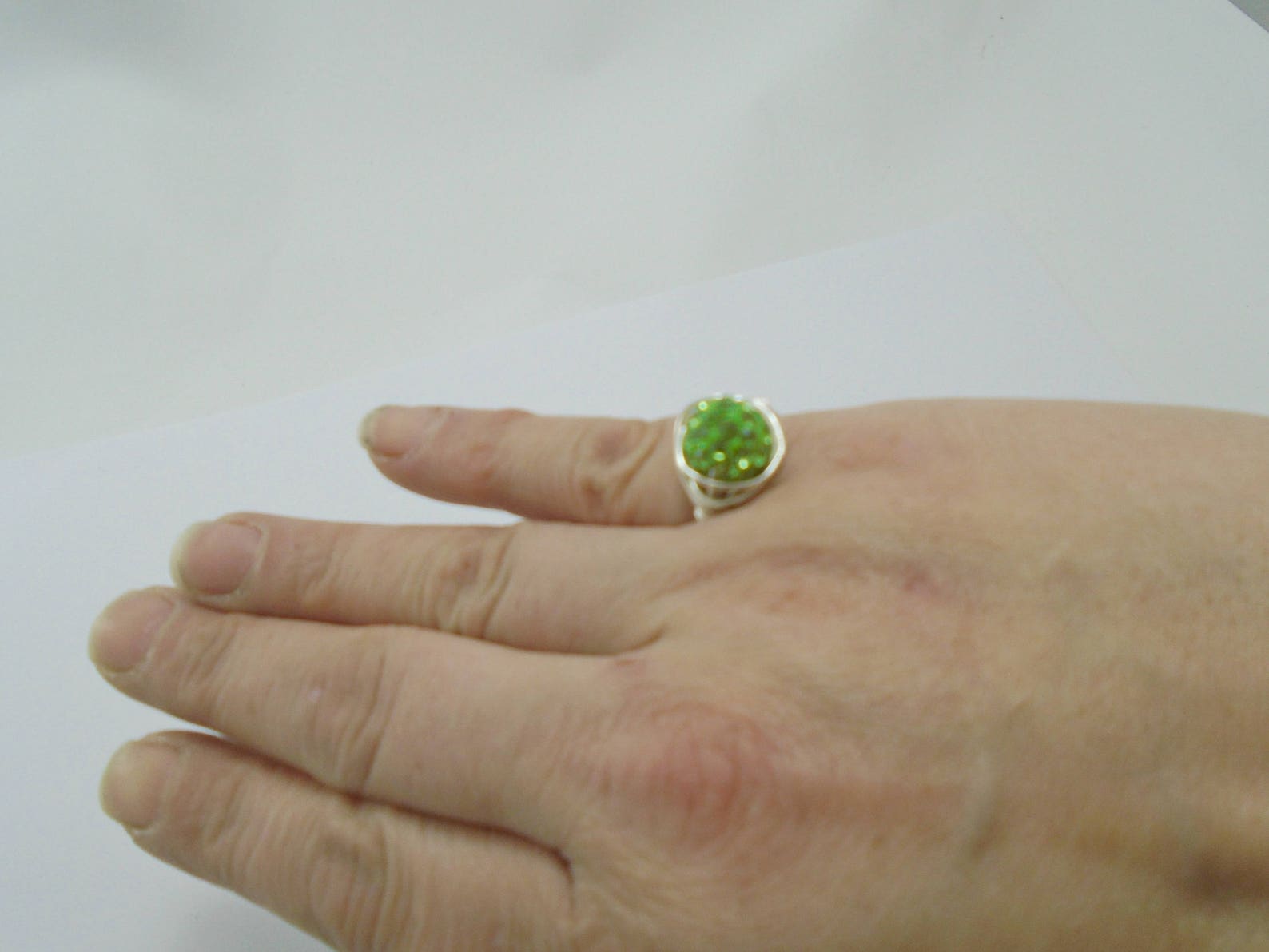 Green Crystal Ring Crystal Ring Green Ring Bling Ring - Etsy
