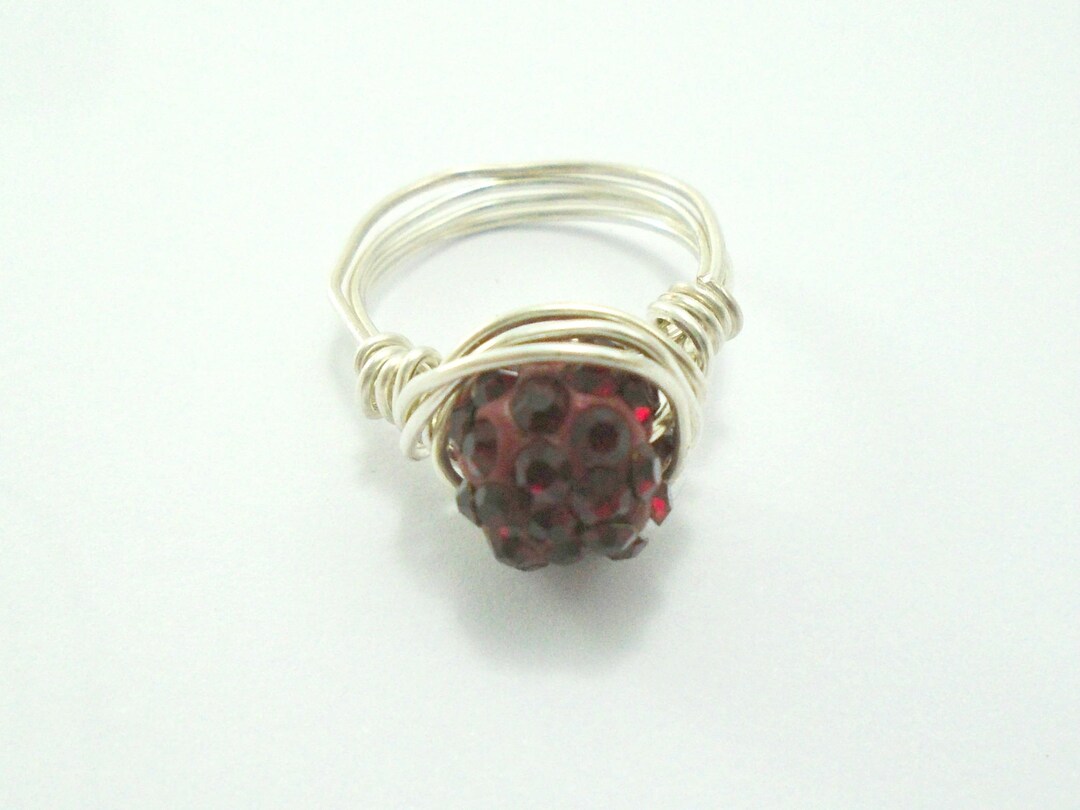 Red Crystal Ring, Crystal Ring, Red Ring, Bling Ring, Red Crystal ...