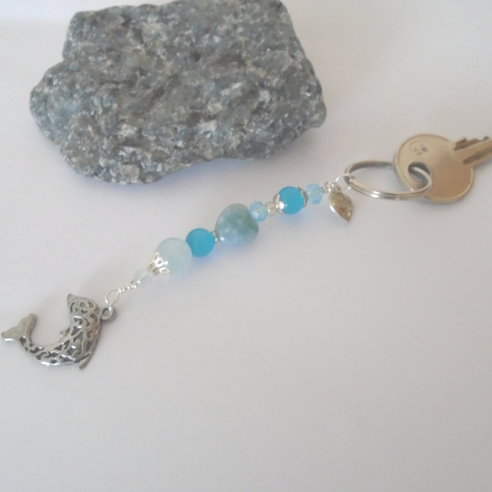 Dolphin Key Ring Charm Key Chain Beaded Keyring Blue - Etsy Australia