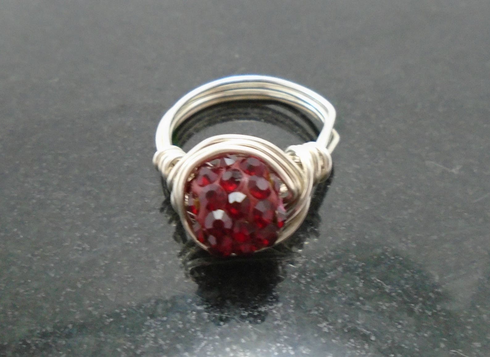 Red Crystal Ring Crystal Ring Red Ring Bling Ring Red - Etsy
