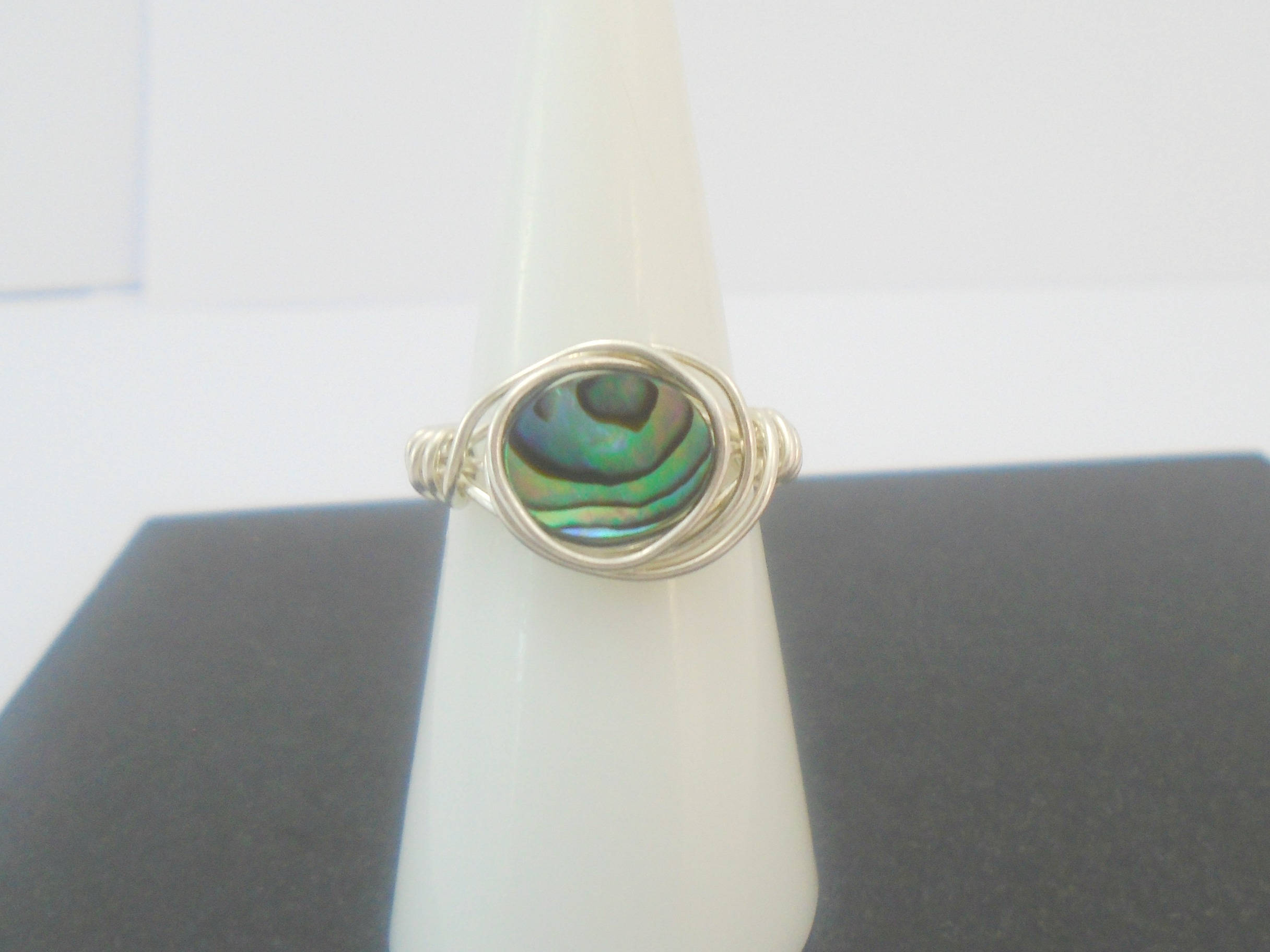 Abalone Shell Ring Abalone Ring Abalone Wire Wrapped Ring | Etsy
